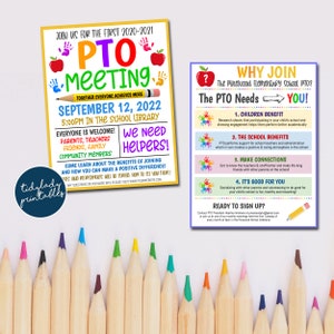 Editable PTO PTA Flyer Bundle: School Recruitment Templates - Etsy