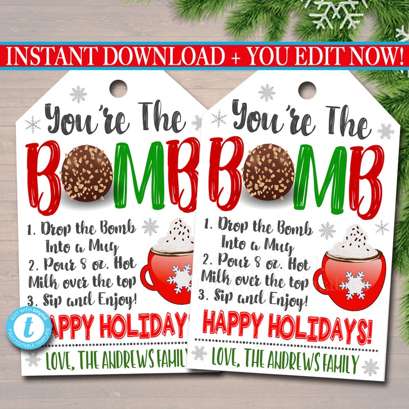 Hot Cocoa Bomb Tags - Etsy