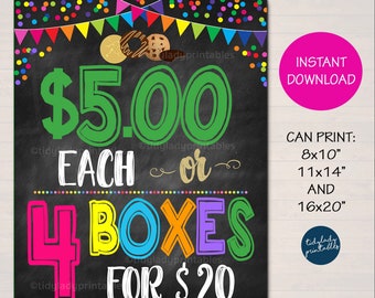 Editable Cookie Price Sign, Cookies Sold Here, Printable Cookie Booth ...
