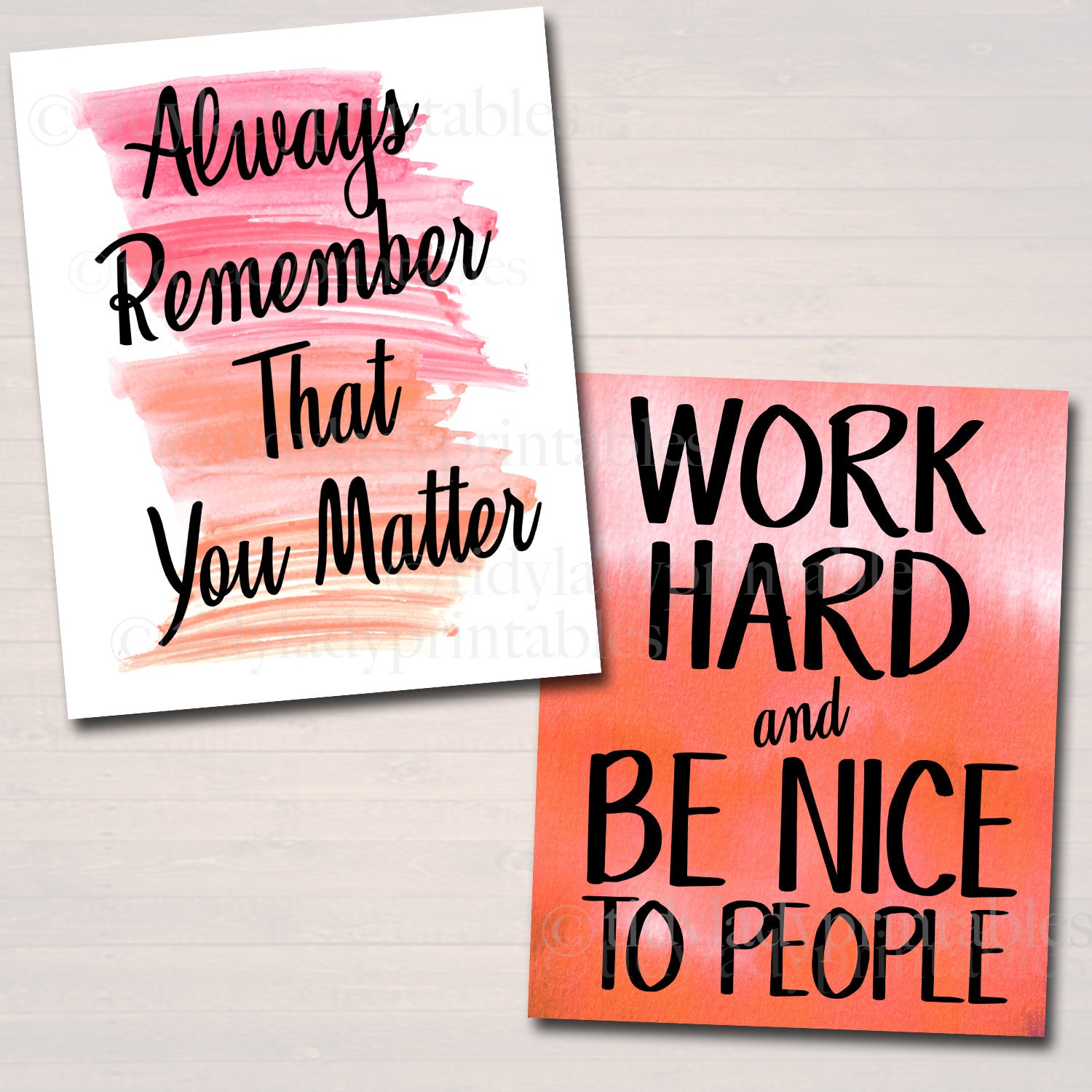 Inspirational Watercolor Posters: Pink Classroom Decor (set of 12) (PDF ...