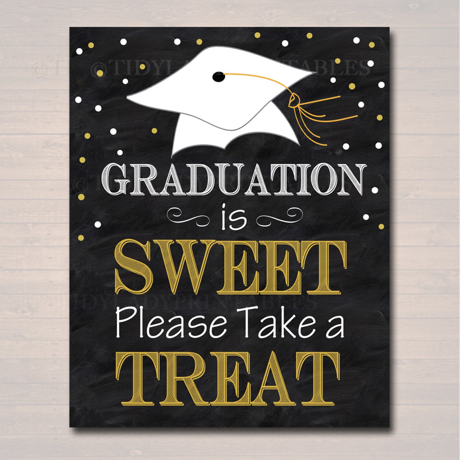 Graduation is Sweet Party Sign Chalkboard Printable Dessert - Etsy