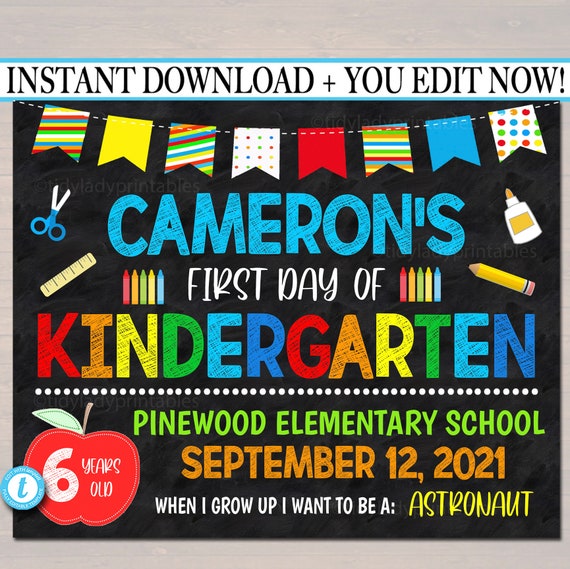 First Day of School Sign Back to School Chalkboard Poster - Etsy