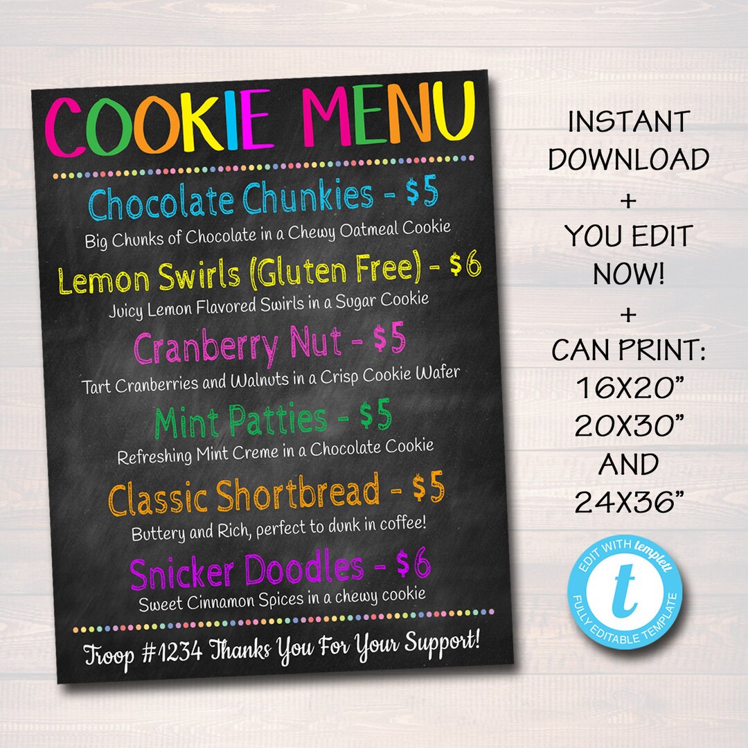 EDITABLE Cookie Booth Sign, Digital File, Troop Leader, Cookie Banner ...