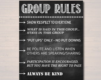 Counseling Group Rules - Etsy
