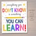 PRINTABLE Everything You Don't Know Can Learn Poster INSTANT DOWNLOAD ...