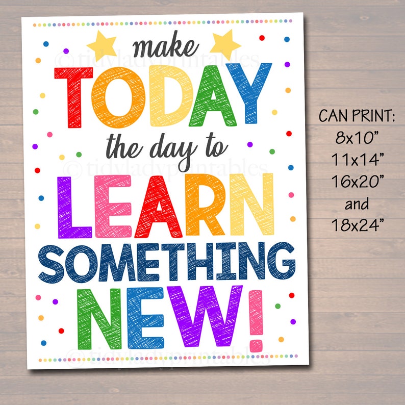 PRINTABLE Make Today the Day to Learn Something New Poster - Etsy Singapore