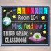 EDITABLE Outer Space Theme Teacher Classroom Door Sign, Teacher Door ...