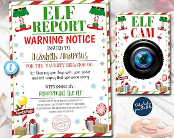 Elf Report Card Printable, Christmas Kids Holiday Elf Idea Activity ...