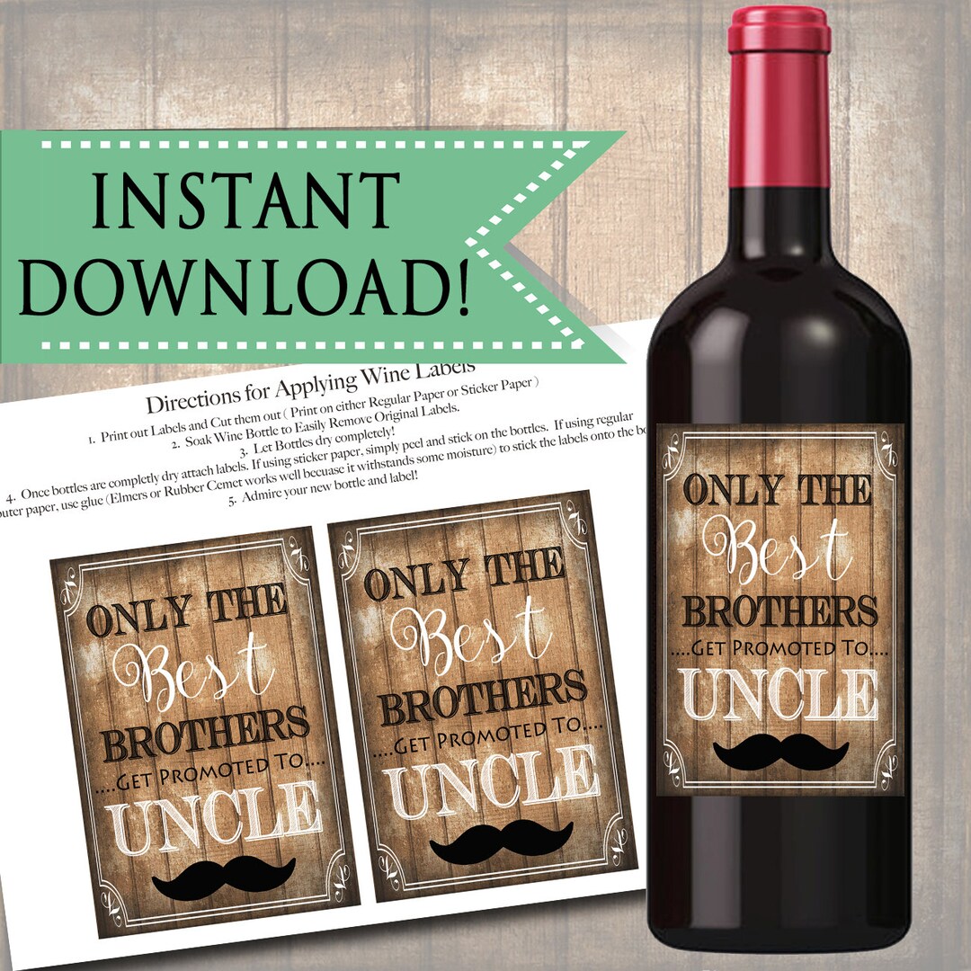 Best Brothers Get Promoted to Uncle, Beer & Wine Label Pregnancy ...