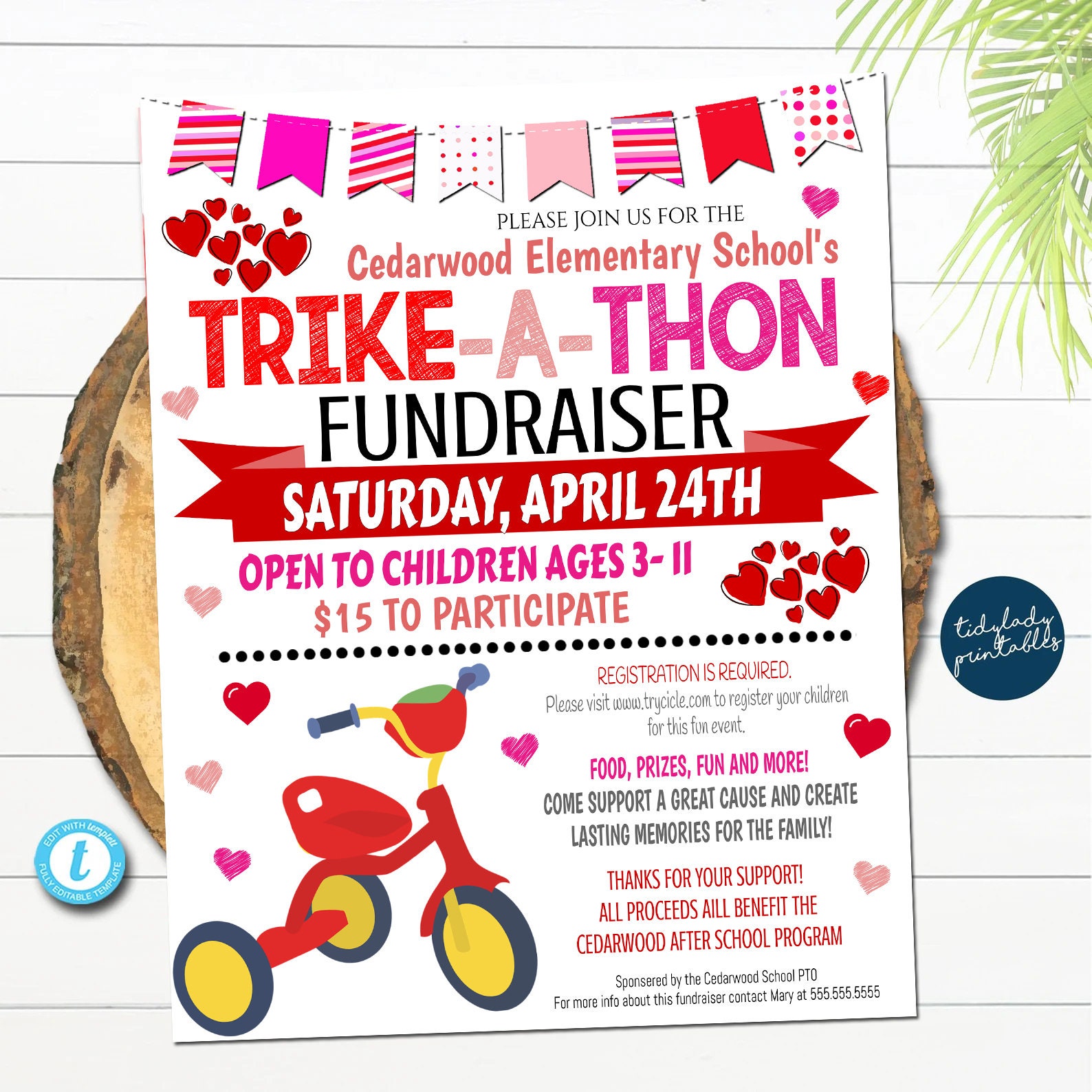 EDITABLE Trike-a-thon Fundraiser Flyer Printable Bike - Etsy Canada