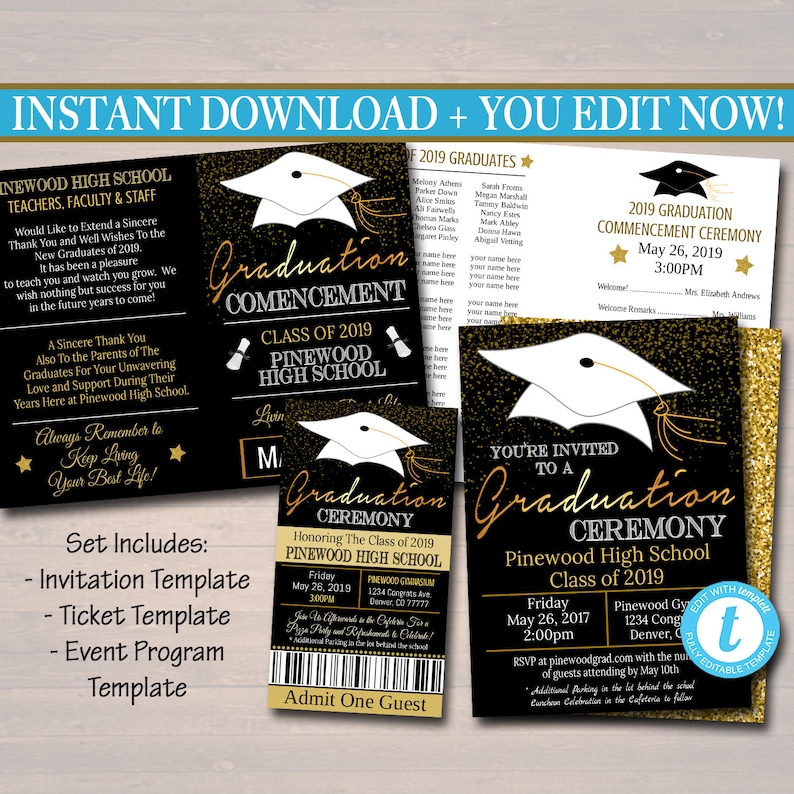 Graduation Announcement Party Invitation High School Graduation Program graduation-announcement-party-invitation-high-school-graduation-program