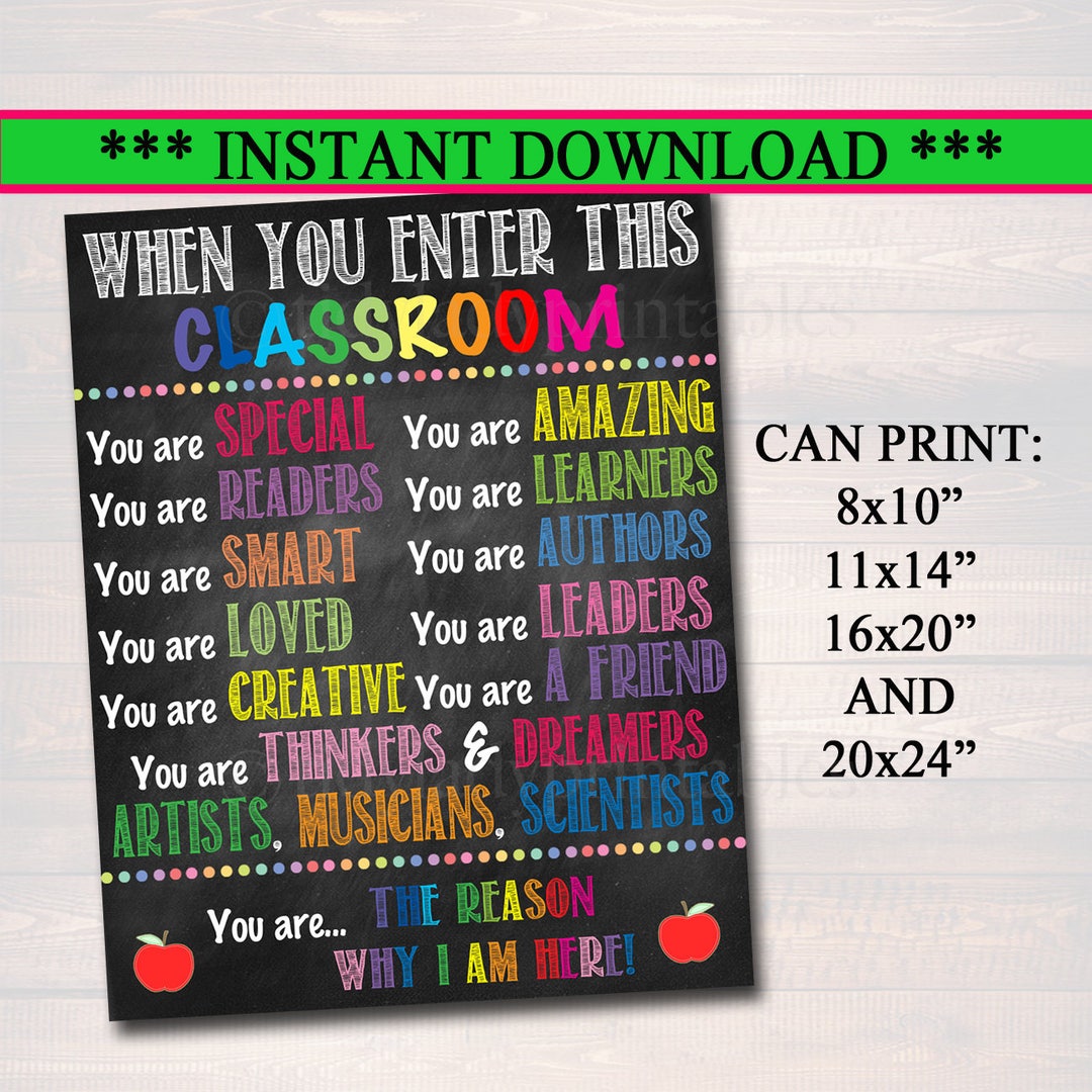 Printable Classroom Poster, Classroom Decor, Teacher Printable, INSTANT ...