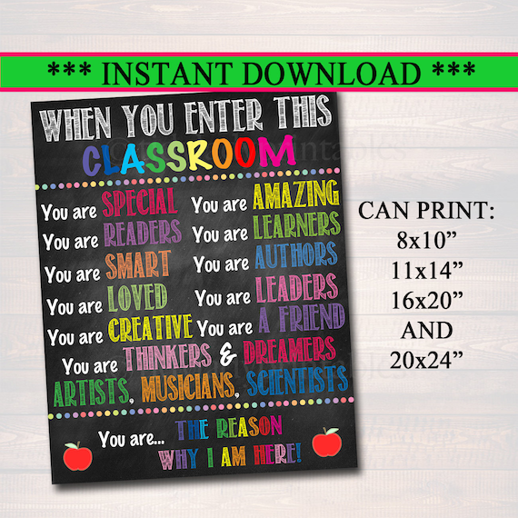 Printable Classroom Poster, Classroom Decor, Teacher Printable, INSTANT ...