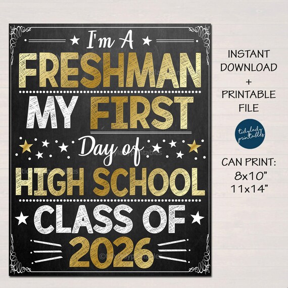 First Day of High School Sign First Day of 9th Grade Sign - Etsy