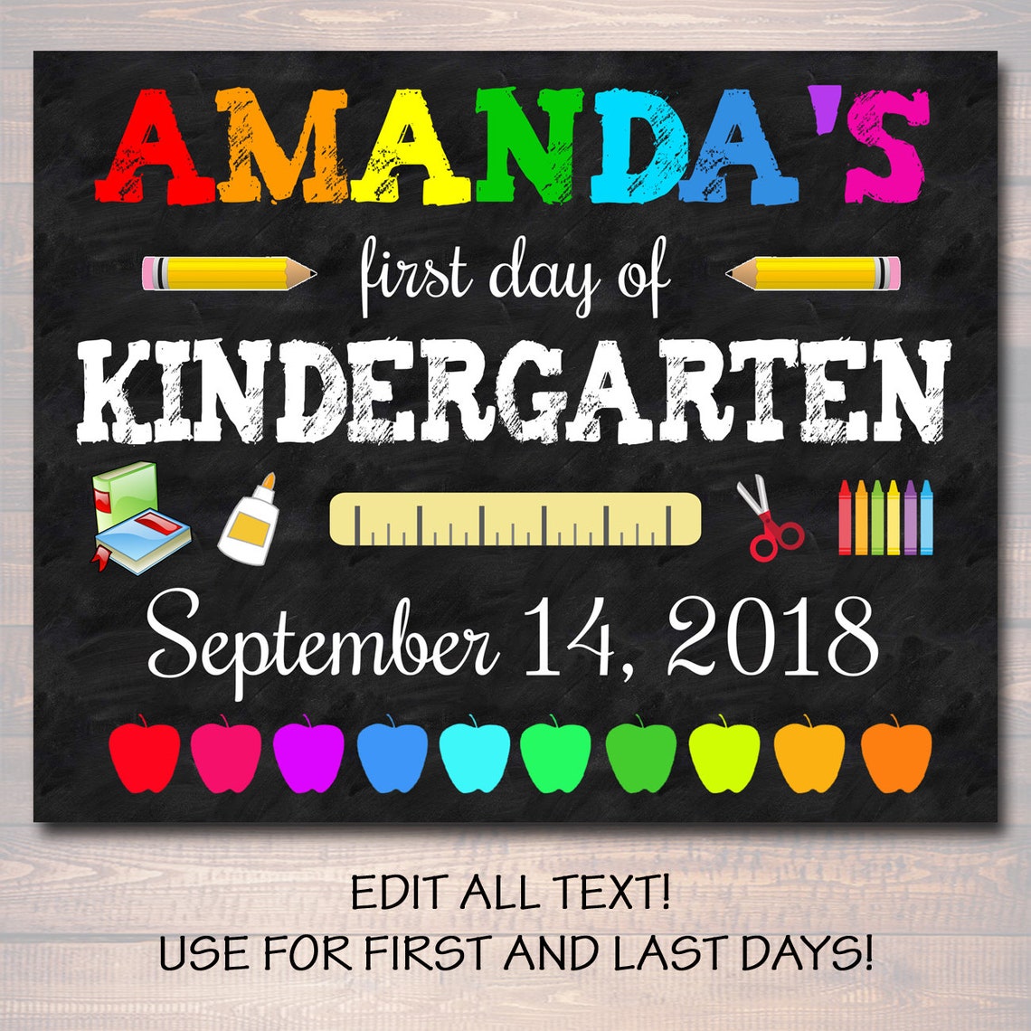 Back to School Sign First Day of School Chalkboard Poster - Etsy