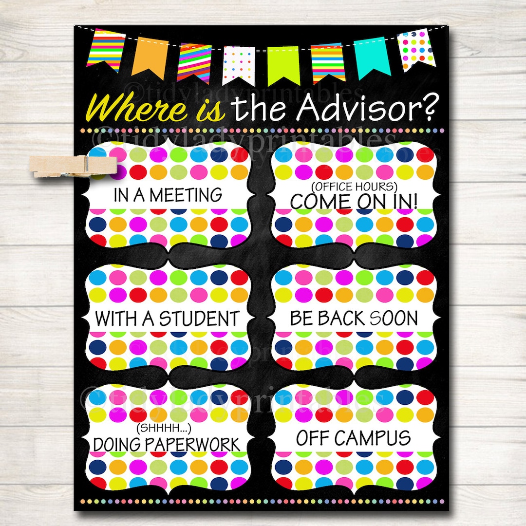 Where is the Advisor Door Sign, College Advisor Gifts, College Office ...