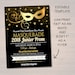 EDITABLE Prom Set, Dance Flyer Invitation Ticket Masquerade Ball, Gold ...