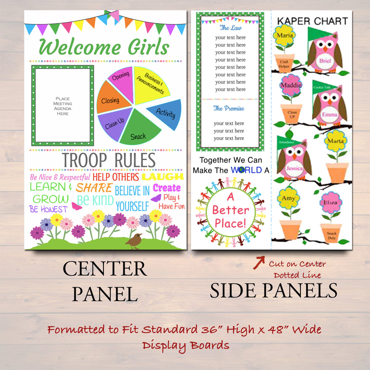 Multi Level Troop Kaper Chart & Meeting Board INSTANT + EDITABLE ...