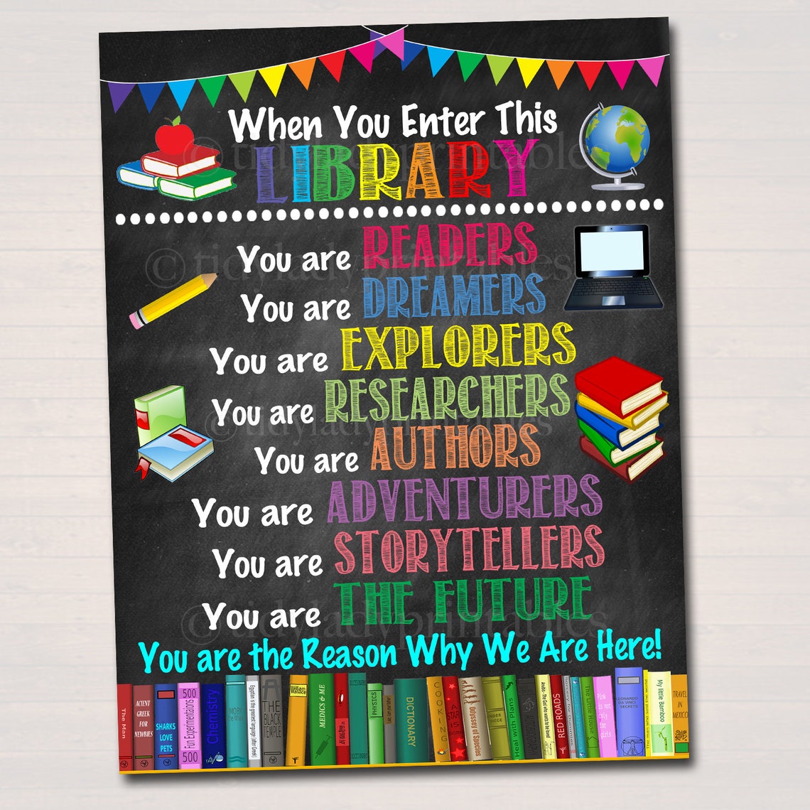 School Library Poster: Classroom Rules Decor (digital Download) - Etsy