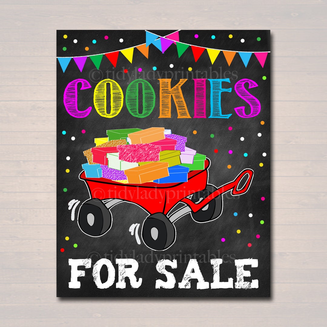 Cookie Walk Sign, Stop Cookies Sold Here, Printable Cookie Wagon Sales ...