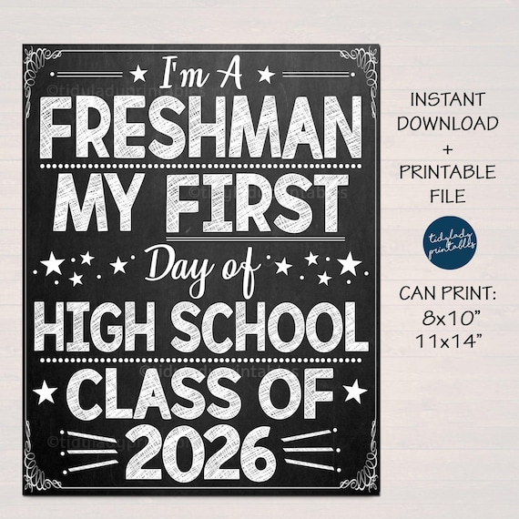 First Day of High School Sign First Day of 9th Grade Sign First Day of ...
