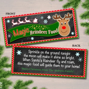 EDITABLE Magic Reindeer Food Bag Toppers, Printable Reindeer Food Tags ...