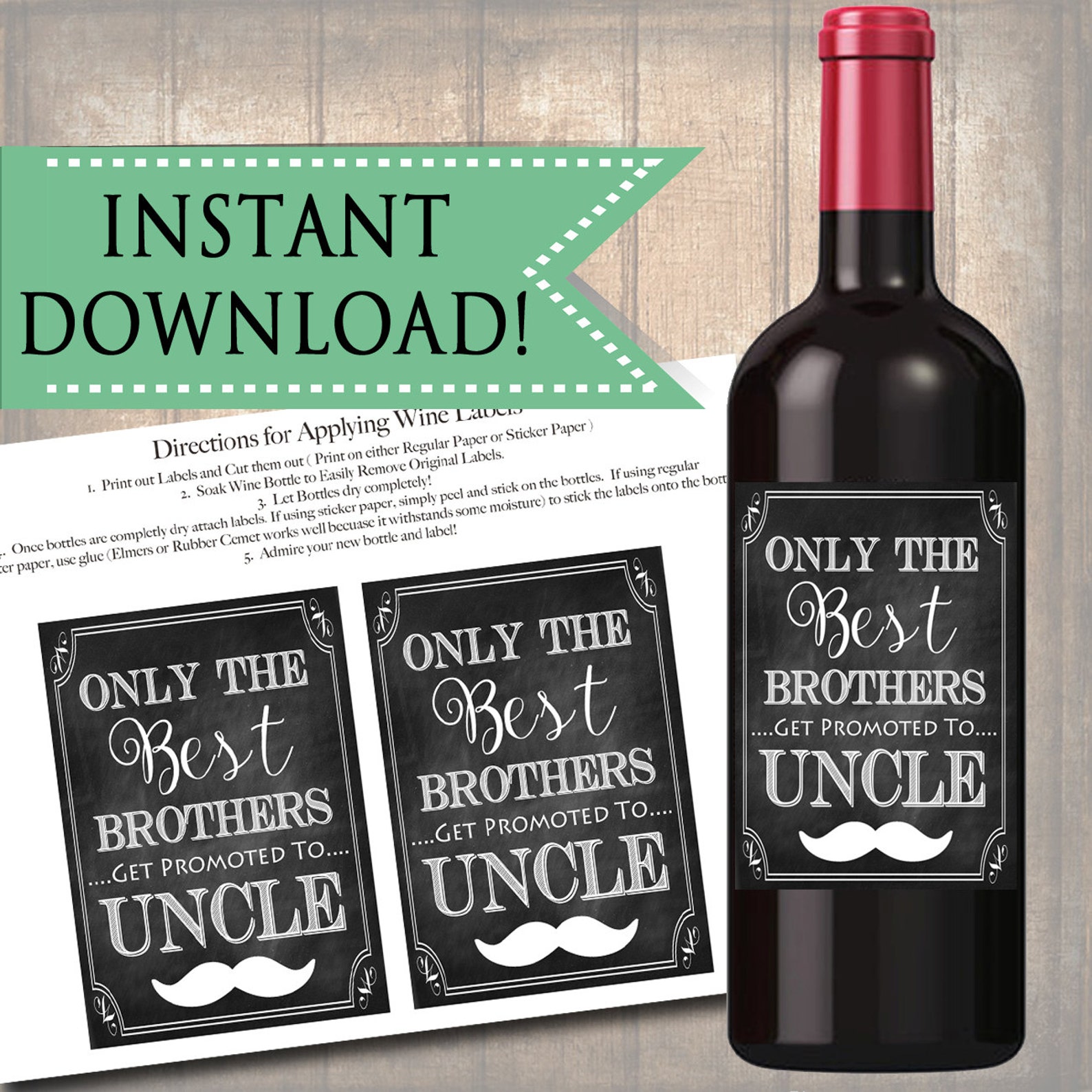 Best Brothers Get Promoted to Uncle Beer & Wine Label | Etsy