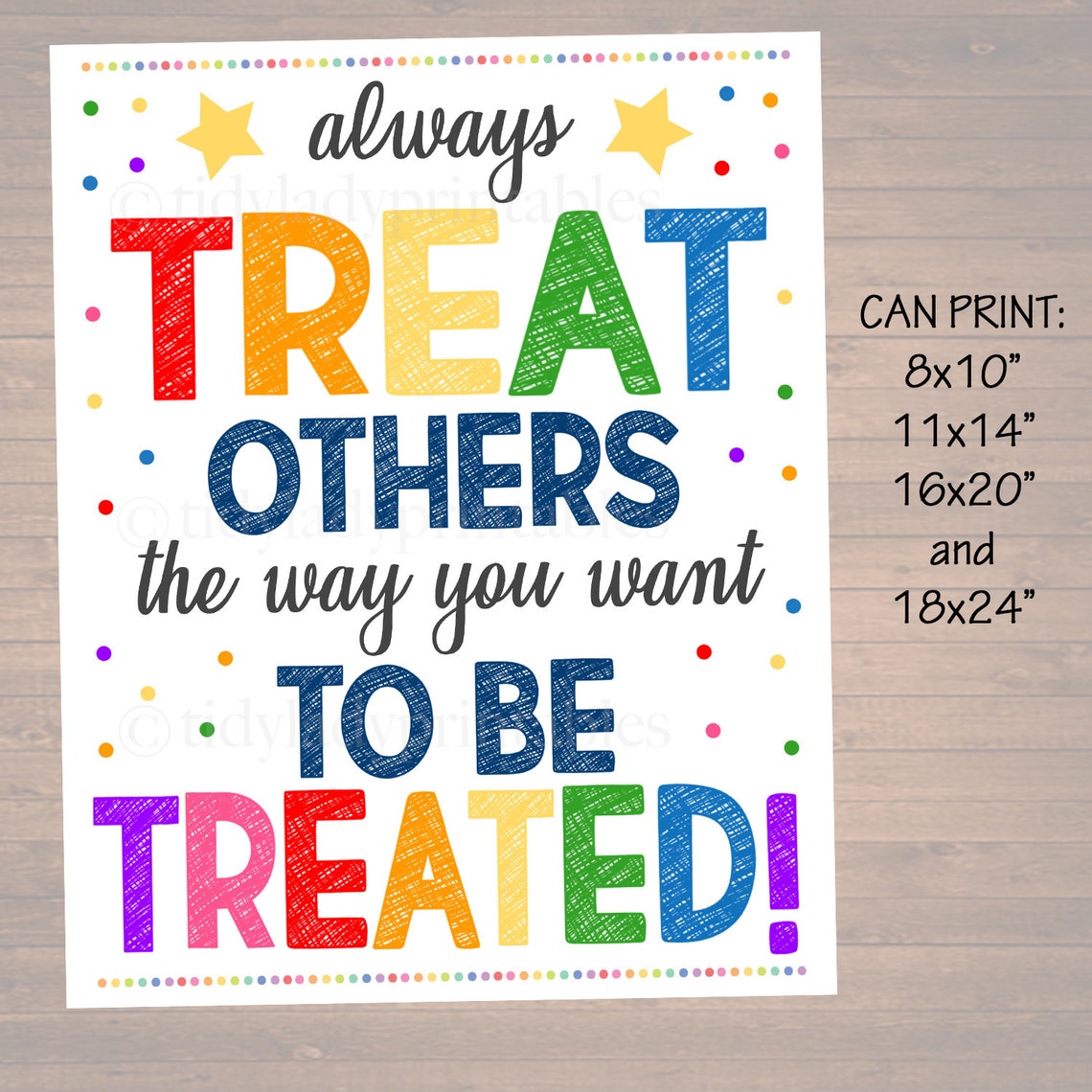 Kindness Classroom Poster: Treat Others Respectfully (digital Download ...