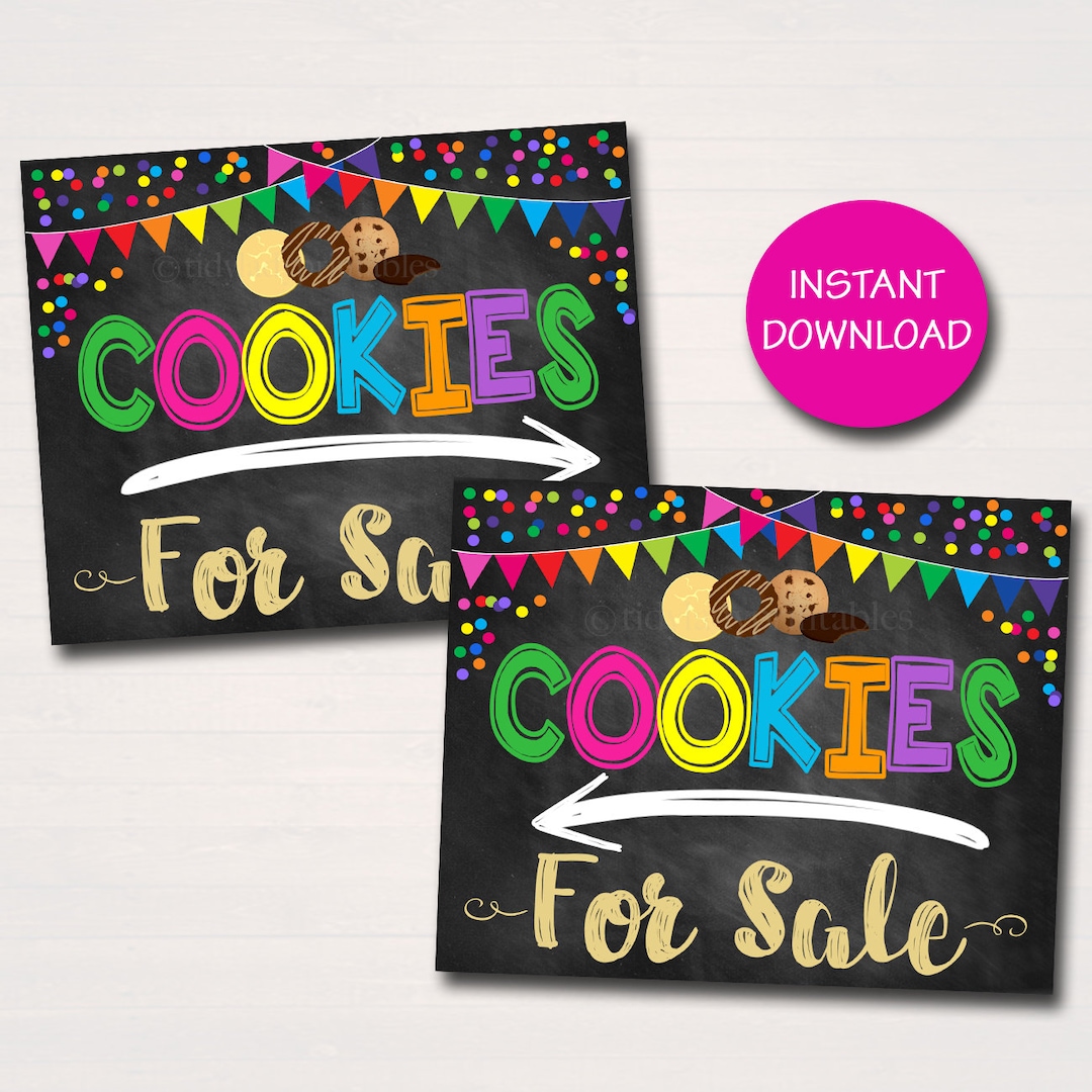 Cookie Booth Arrow Sign: Printable Fundraiser Poster (instant Download ...