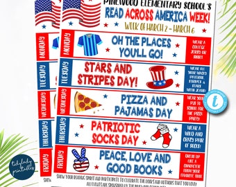 School Spirit Week Schedule, Reading Across America, School Pto ...