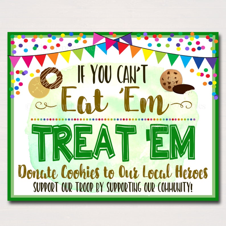 Cookie Booth Sign Set Donate Cookies to Local Heroes Stop - Etsy