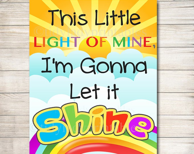 This Little Light of Mine, I'm Gonna Let It Shine. Nursery Decor. Kids ...