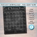 EDITABLE Printable Family Calendar Chalkboard Wall Art, Command Center ...