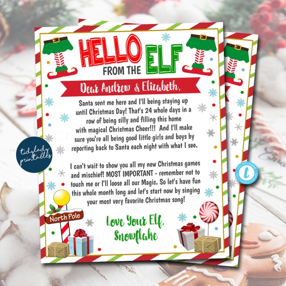 Elf Arrival Letter, Hello from the Elf Letter for Kids, Christmas I'm ...