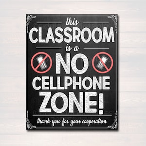 No Cellphones Allowed School Poster, Classroom Decor, Classroom ...