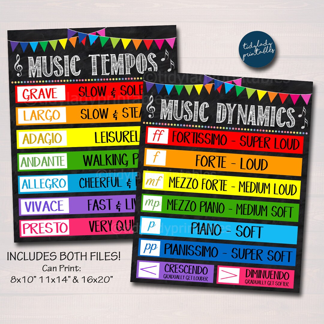 Set of 2 Music Teacher Classroom Printable Posters, Band Class Decor ...