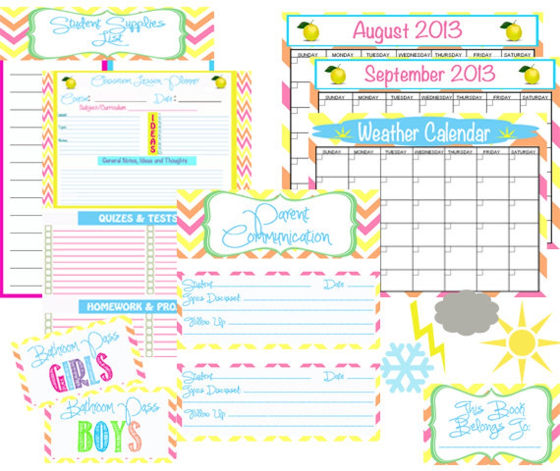 50% OFF Teacher Planner Pack Citrus and Berry Teacher - Etsy