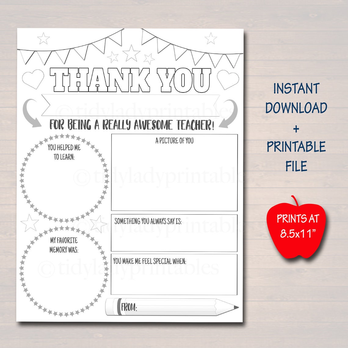 Teacher Appreciation Week Printable Classroom Teacher Survey - Etsy