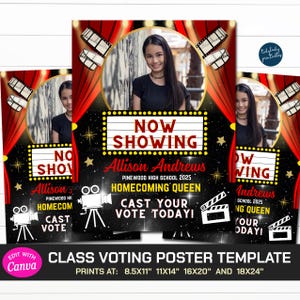 Editable Hollywood VIP Theme School Election Campaign Poster: Vote for ...