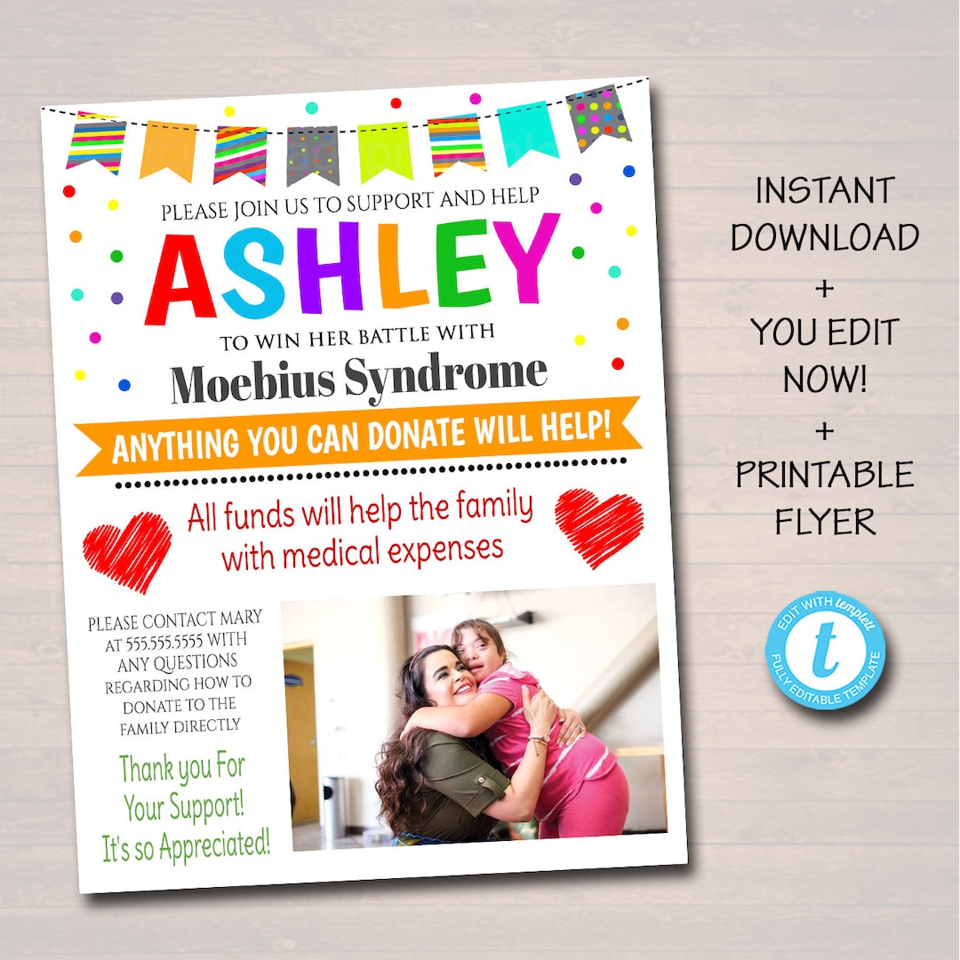 Editable Kids Benefit Fundraiser Flyer: School Charity Event (digital ...