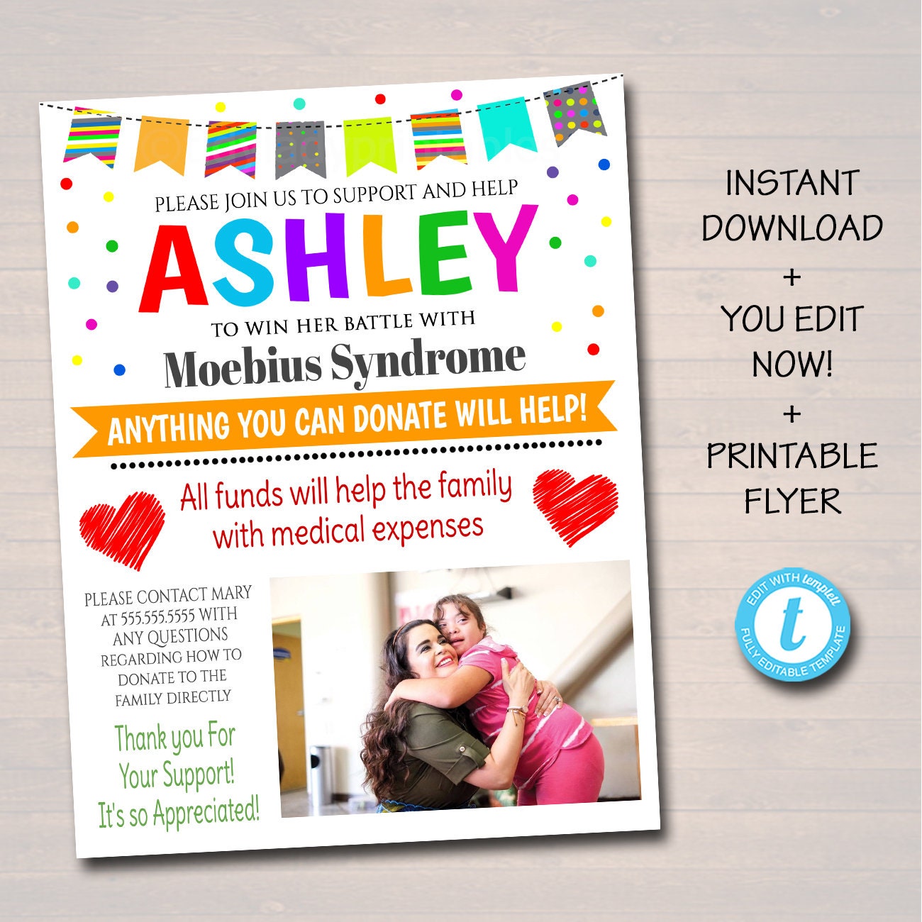 EDITABLE Kids Benefit Fundraiser Flyer Printable Charity Etsy