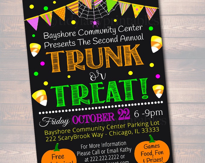 Editable Halloween Movie Night Flyer: School PTA Event (digital ...