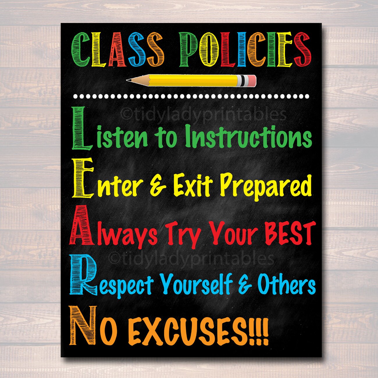 Classroom Decor, Classroom Policies Poster, Classroom Rules Poster ...