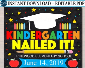 Kindergarten Nailed It Sign - Etsy