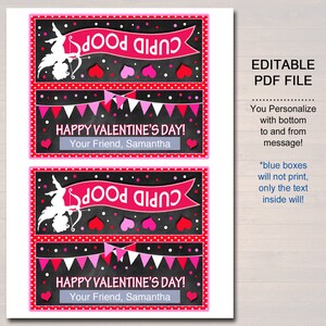 EDITABLE Cupid Poop Valentine's Day Gift Tags, Friend Classroom ...
