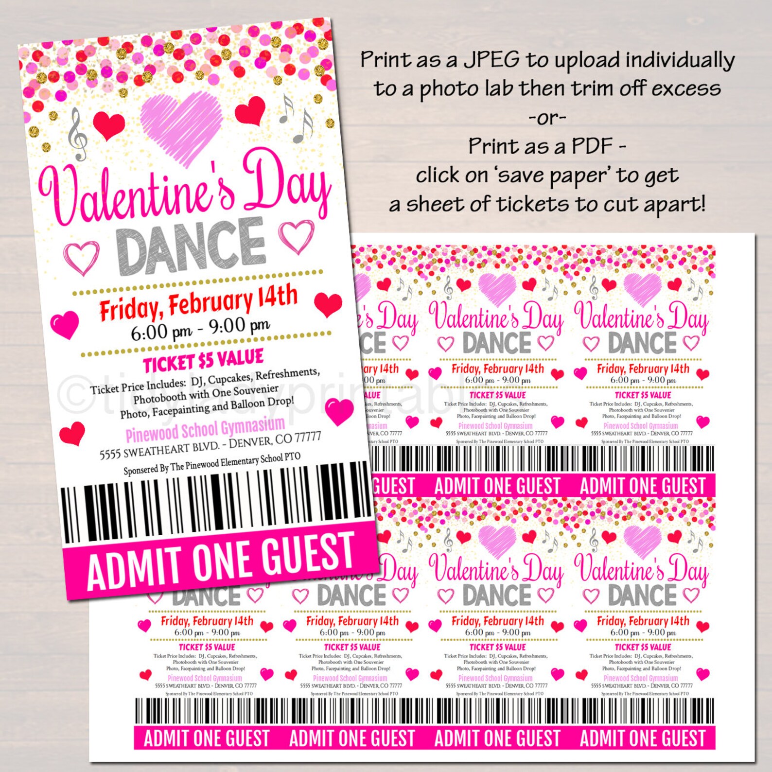 EDITABLE Valentine's Day Dance Set School Dance Flyer - Etsy