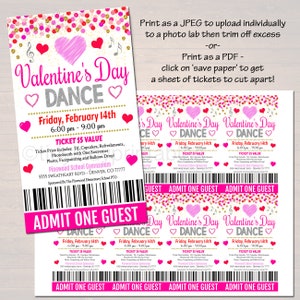 EDITABLE Valentine's Day Dance Set School Dance Flyer Party Invite ...