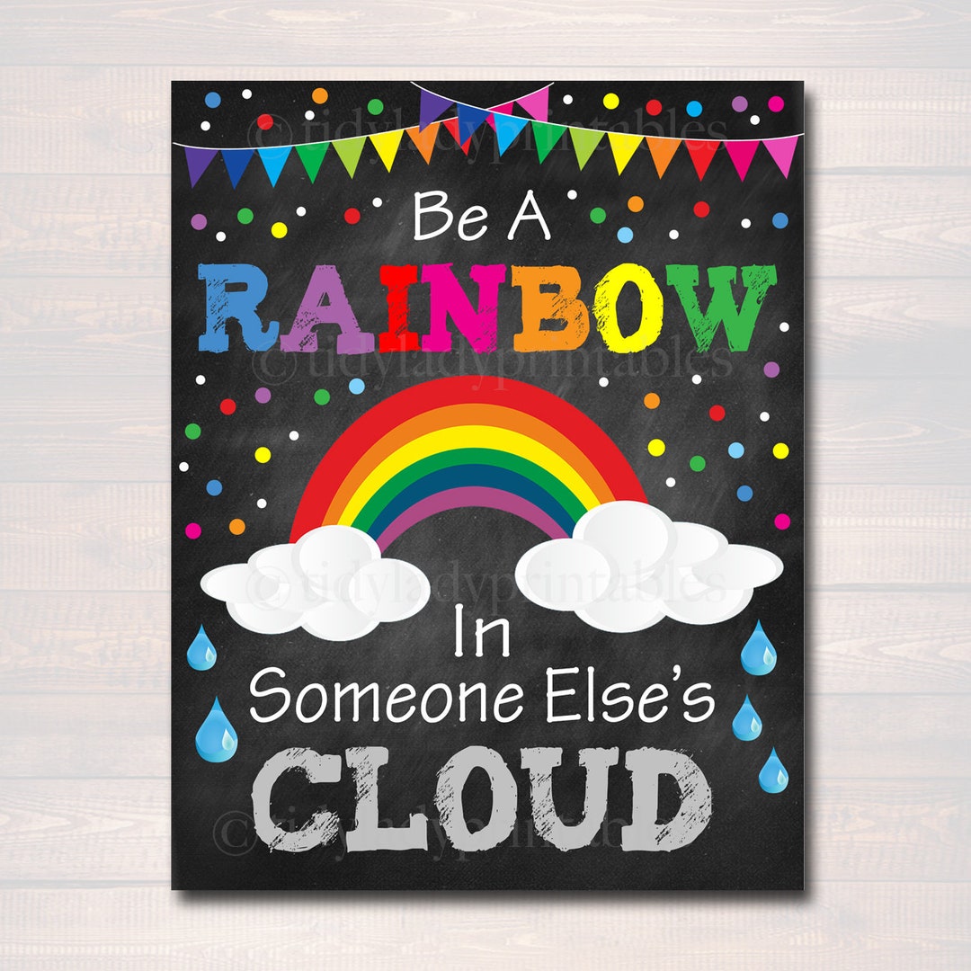 Rainbow Cloud Motivational Poster: Classroom, Counselor Office Decor ...