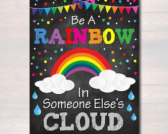 Children Growth Mindset Poster Be a Rainbow In Someone Else's Clouds ...