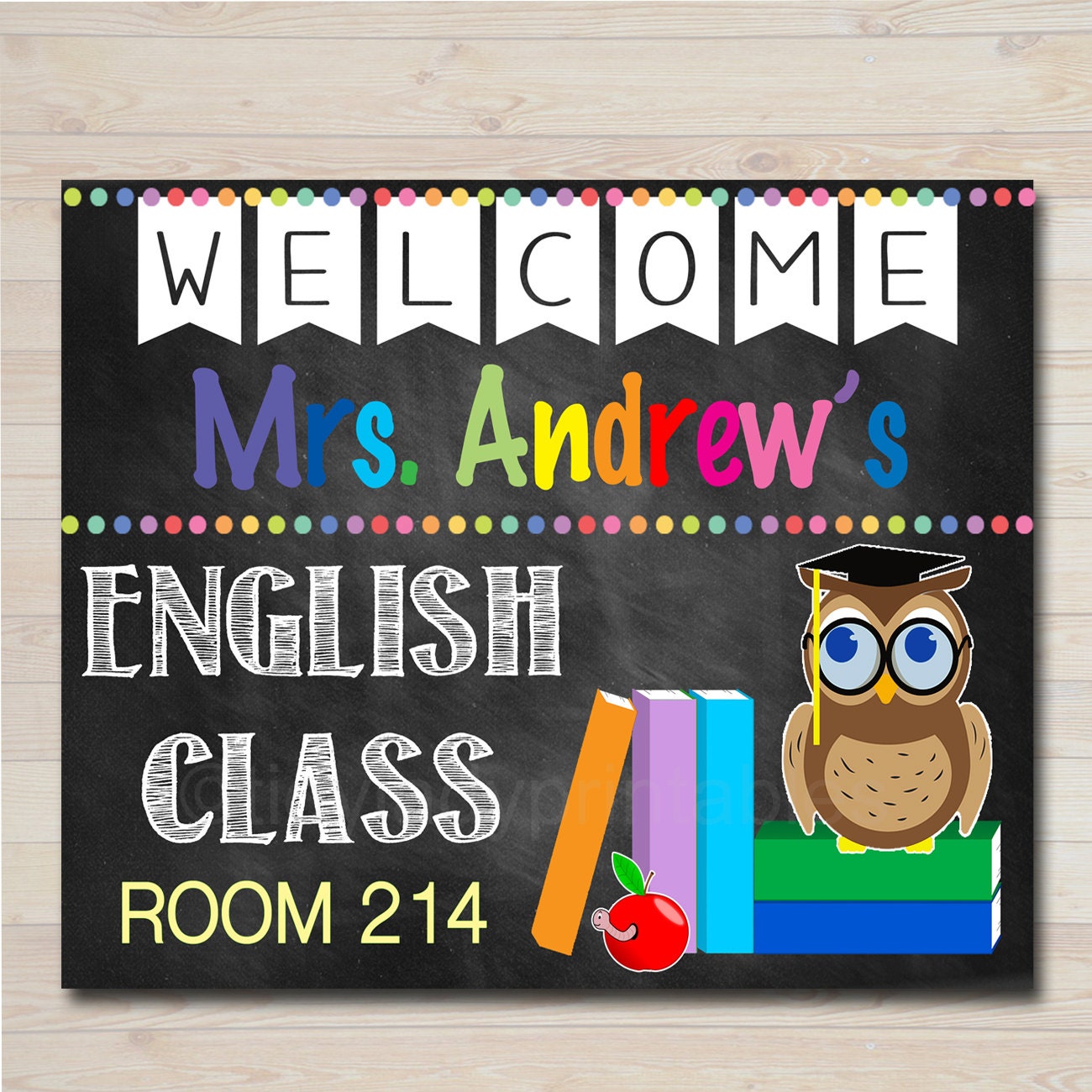 ENGLISH Teacher Classroom Door Sign Printable Classroom Sign | Etsy UK